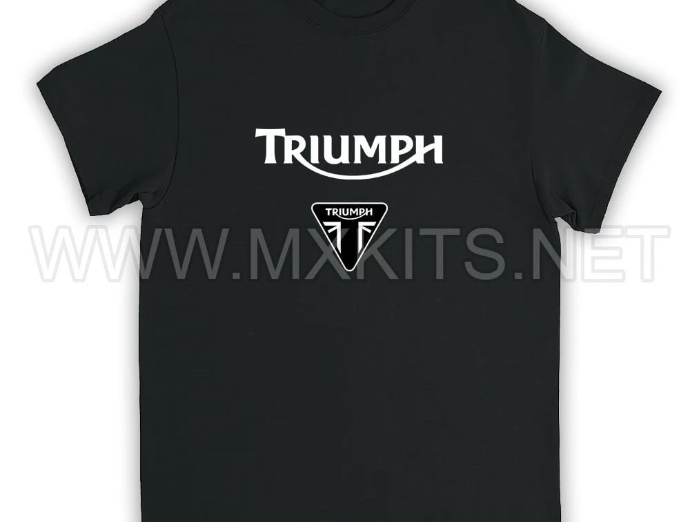 Triumph T Racing Emblem Motorcycle T-Shirt 2025 Black | MX KITS
