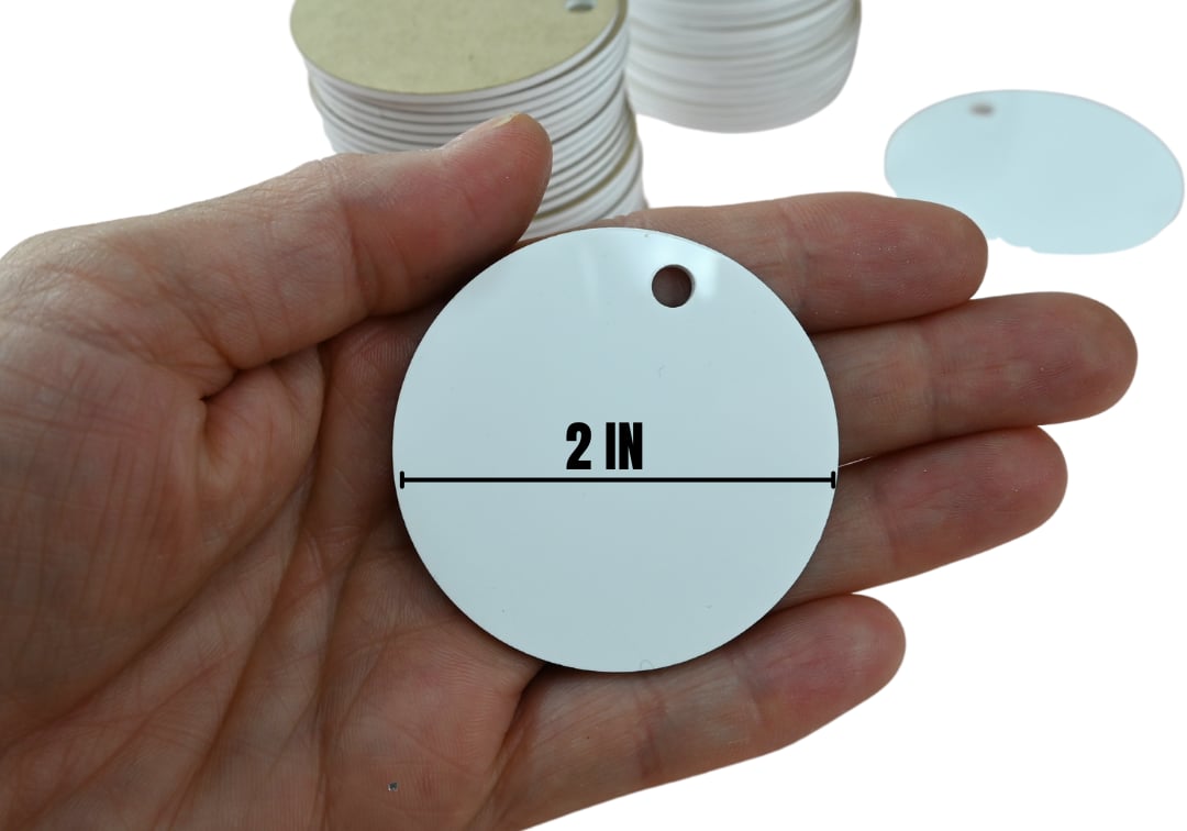 White acrylic circles in bulk for resin keychains and crafts | RESICREAR