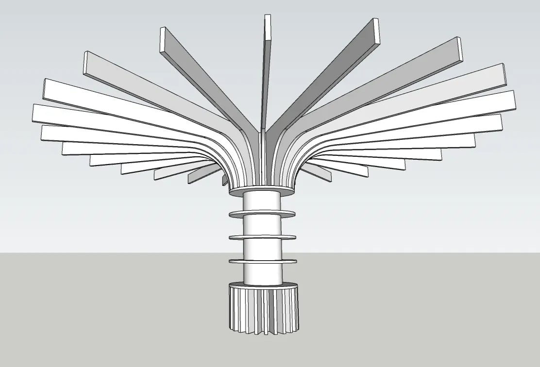 Modern Palm Column 3D Model – Parametric Decorative Structure ...