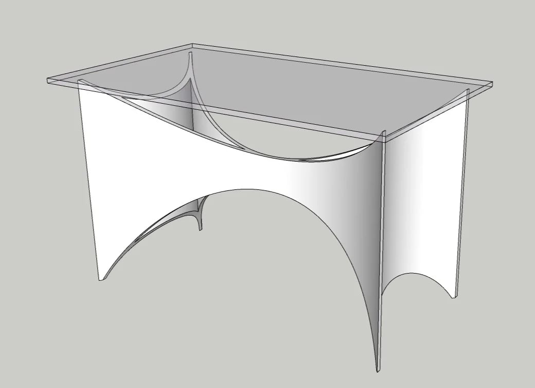 Modern Curved Desk 3D Model – Minimal Work Desk – SketchUp 2018 | NICE ...