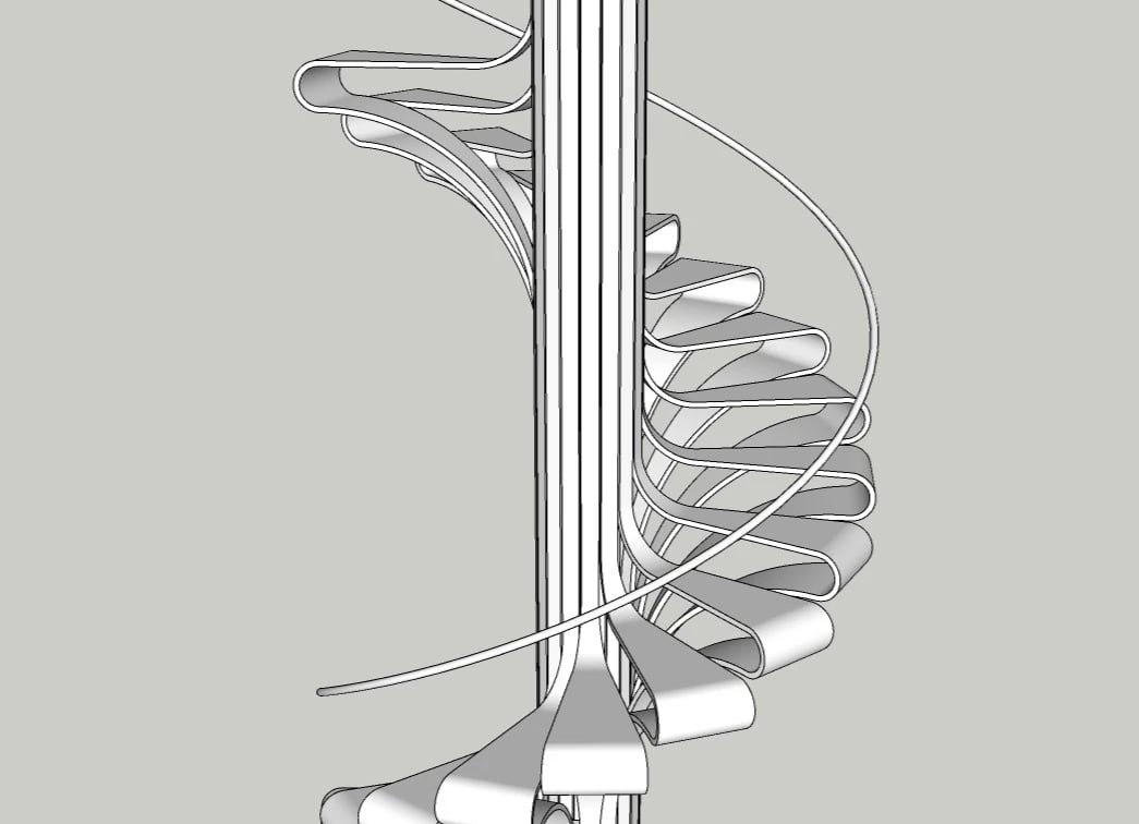 Modern Spiral Staircase 3D Model – Architectural Stair Design ...