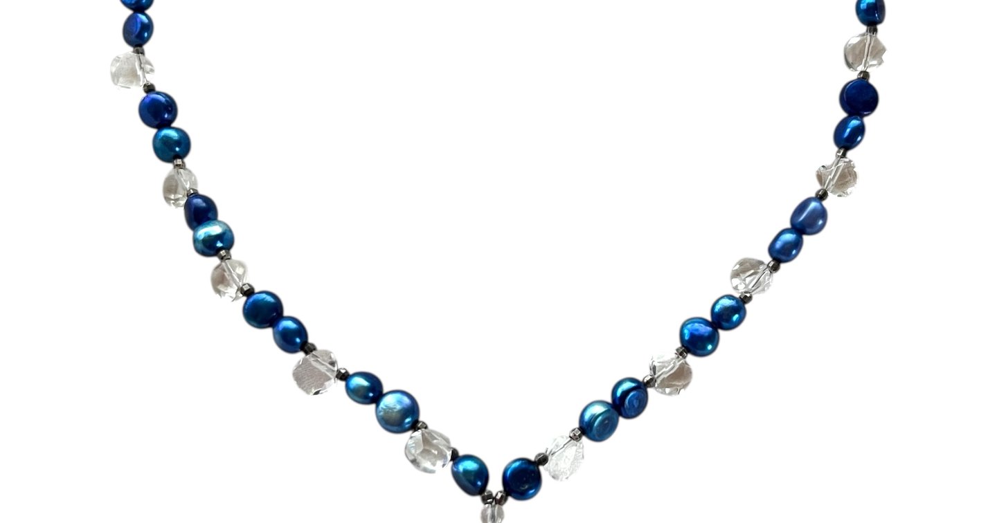 Natūralių perlų kaklo papuošalas | Dionka