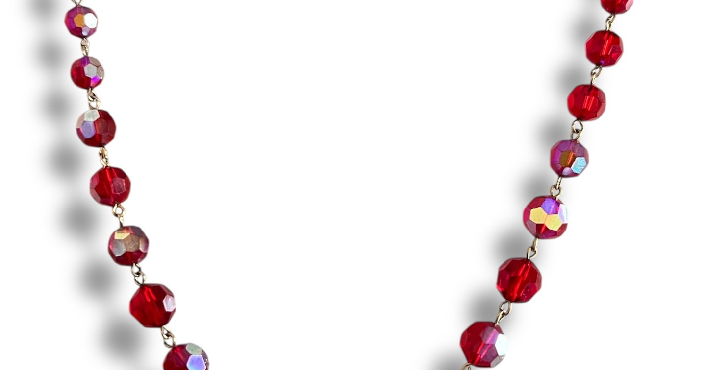 Vintažinis raudonas kaklo papuošalas iš ribotos „Kalėdų Blizgesys ...