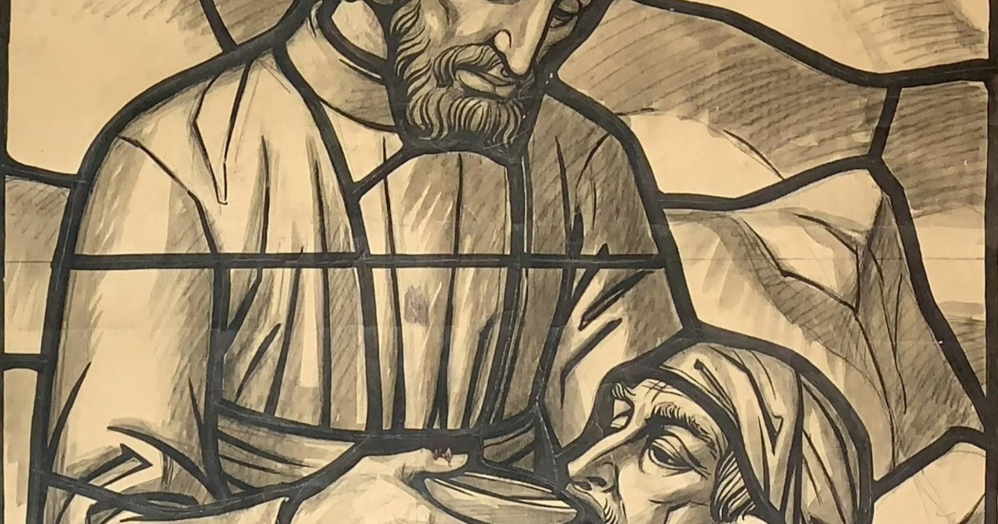 The Good Samaritan - 103 | vintage stained glass cartoons