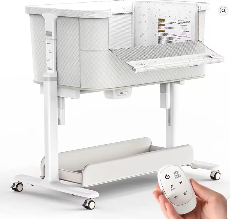 Electric Rocking Baby Bassinet – 3 Motion Auto Sleeper & Bedside Crib ...