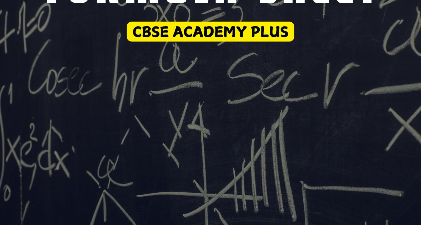 Maths 12th Formula Sheet | CBSE ACADEMY PLUS
