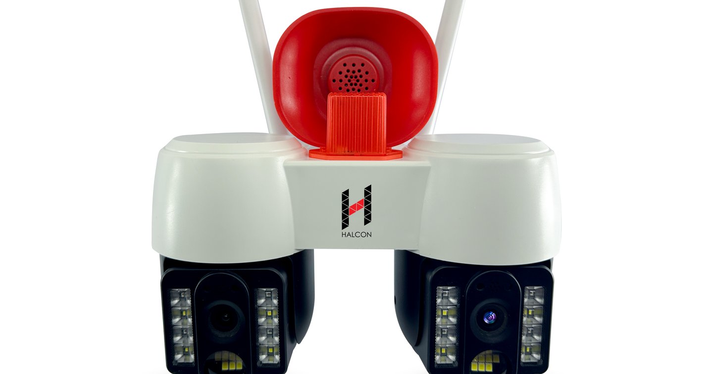 Rakshak- Dual Lens Security Camera with Loudspeaker | HALCON