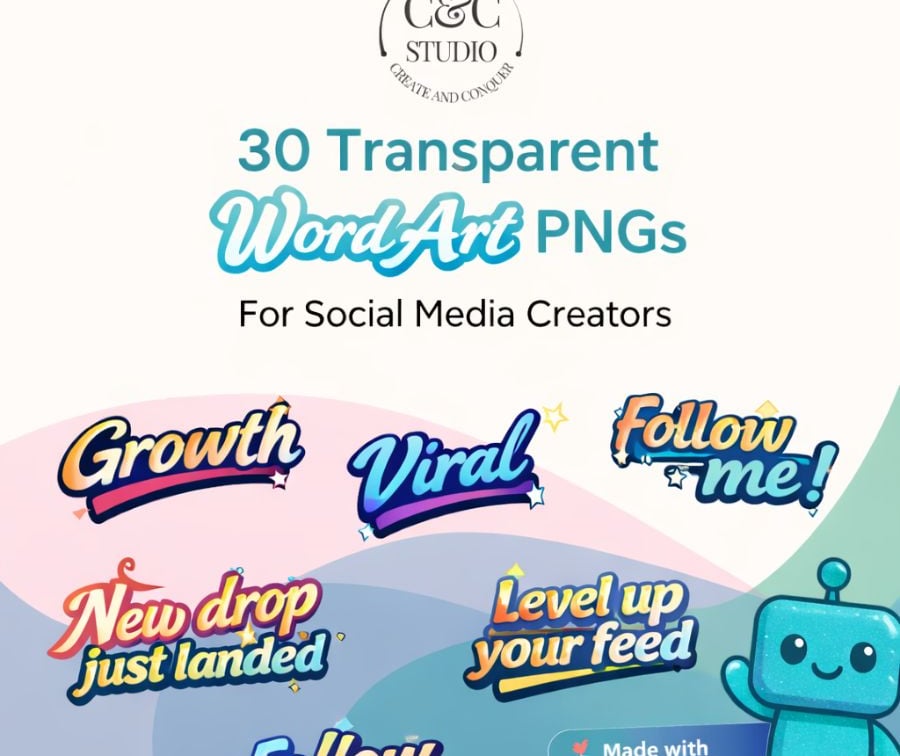 Stop the Scroll Mini Word Art Bundle · 30 Transparent PNGs | Create and ...