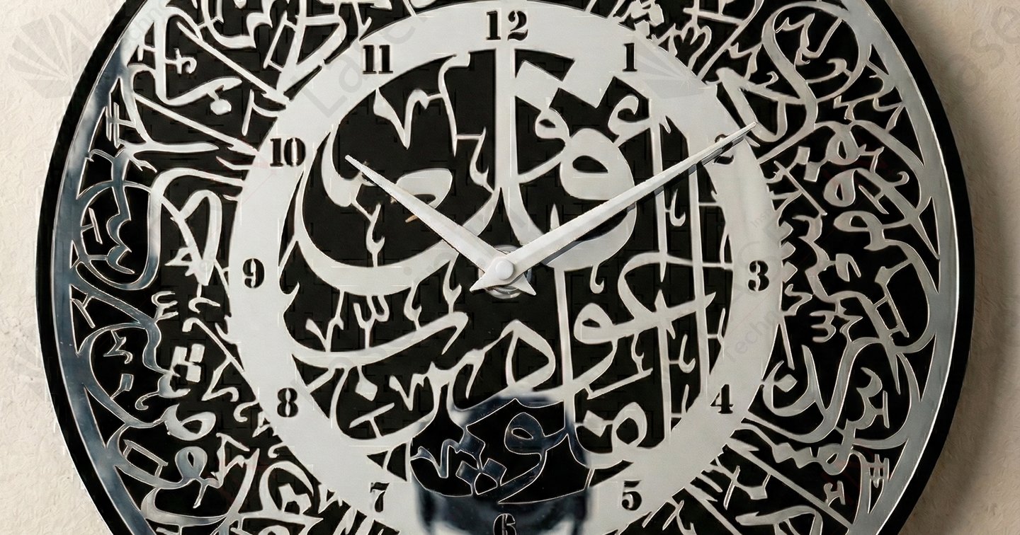 Surah Falaq Clock Acrylic Clock Islamic Decorative Wall Clock 12 inch ...
