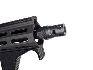 Compact Muzzle Brake (1/2-28, 9mm bore) Plan-B Suppressor Mount ...