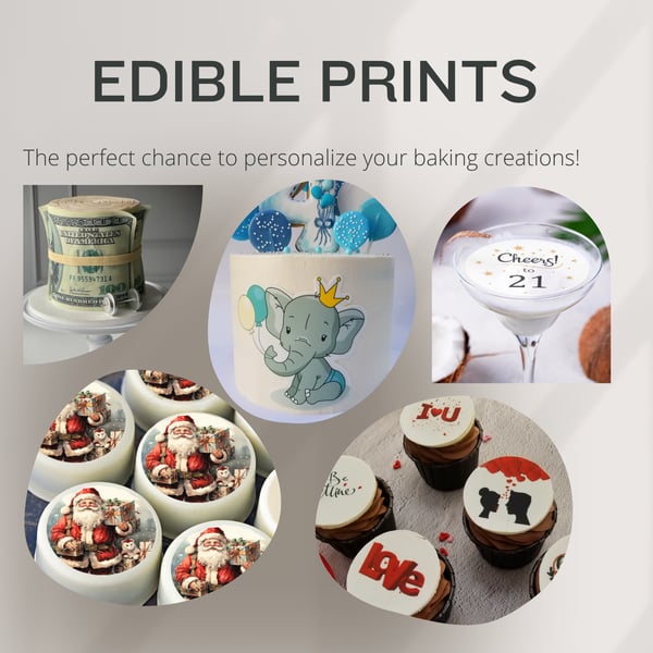 Customized edible prints: Icing sheets, Wafer paper, Chocolate transfer ...
