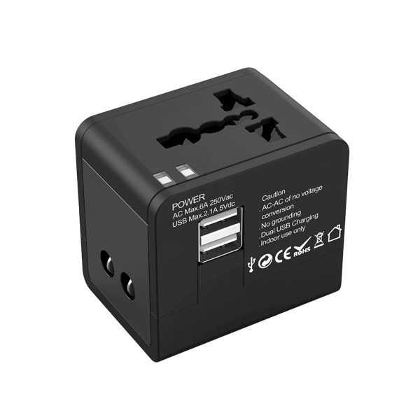 Universal Travel Adaptor 3.6A Fast Charging Colokan Adapter 2 USB ...