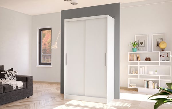 wardrobe 100cm wide Cassie 01 white 3 3ft Irish Furniture Hub