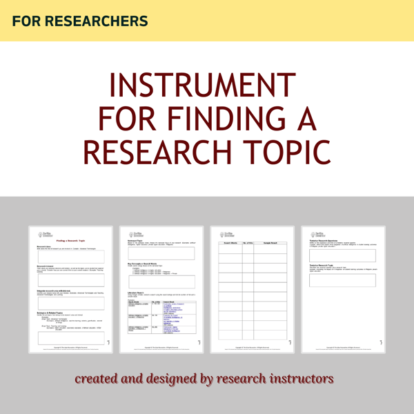 Instrument for Finding a Research Topic | The Wise Researcher