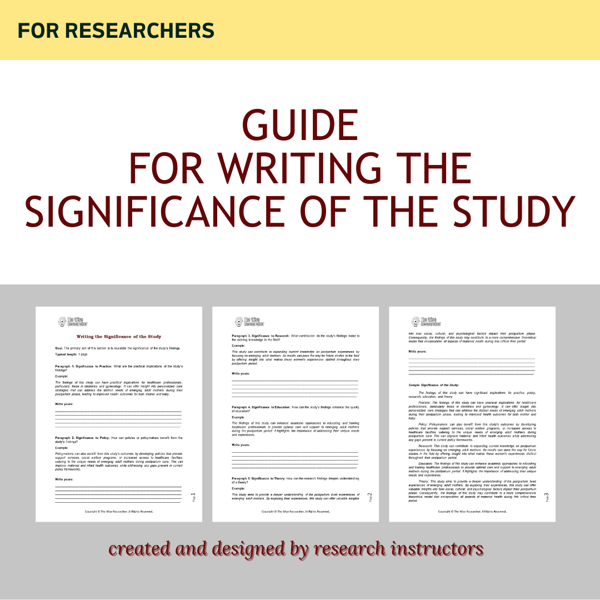 Guide for Writing the Significance of the Study | The Wise Researcher