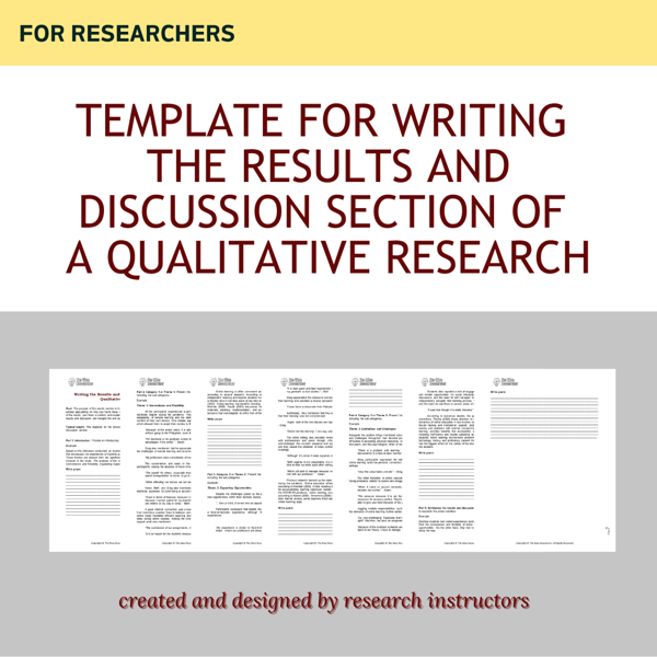Template for Writing the Results and Discussion Section of a ...