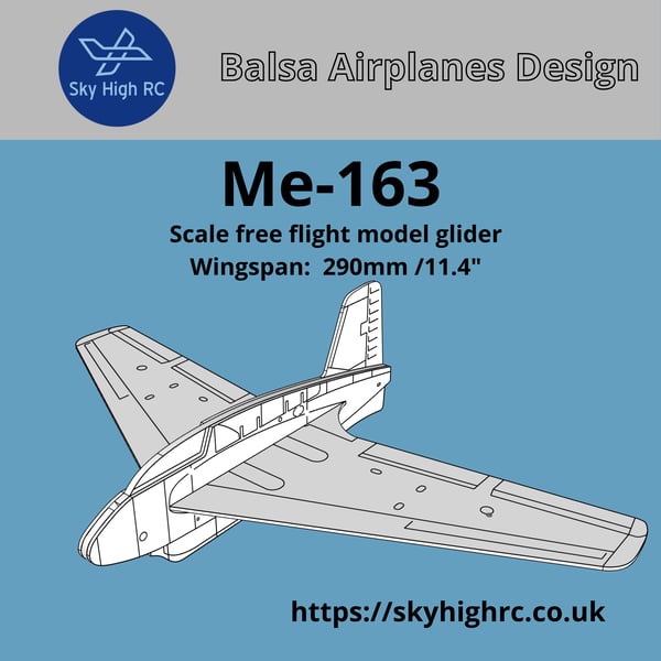 Me163 Komet - Scale free-flight model glider ~ Laser-cut balsa kit ...
