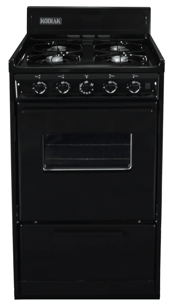 Kodiak TLM110-CPV | 20" Propane Range (Black) - Battery Ignition