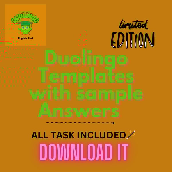 Duolingo Templates with Writing| Speaking| Listening|2025🤫 | learnwithrobin