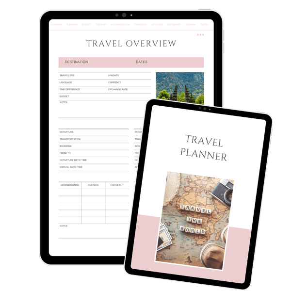 Ultimate Digital Travel Planner- Pink | Digital Travel Plans