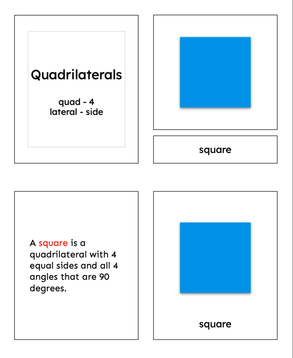 Types of Quadrilaterals | Montessori Meisha