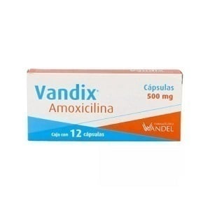 Amoxicilina cápsulas 500 mg caja c/12 (Vandix) | GenPharma San Antonio