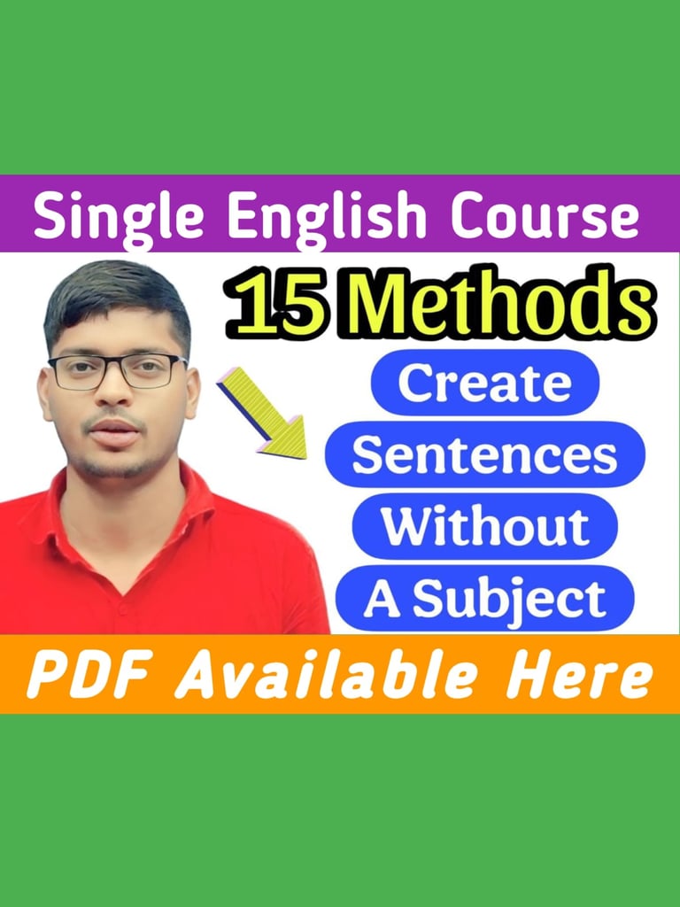 15 Methods to create sentences without a subject | LEARN ENGLISH LIKE ...