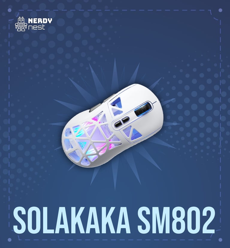 Solakaka SM802 Wireless Gaming Mouse - 12K DPI, Tri-Mode, Hot-Swappable ...