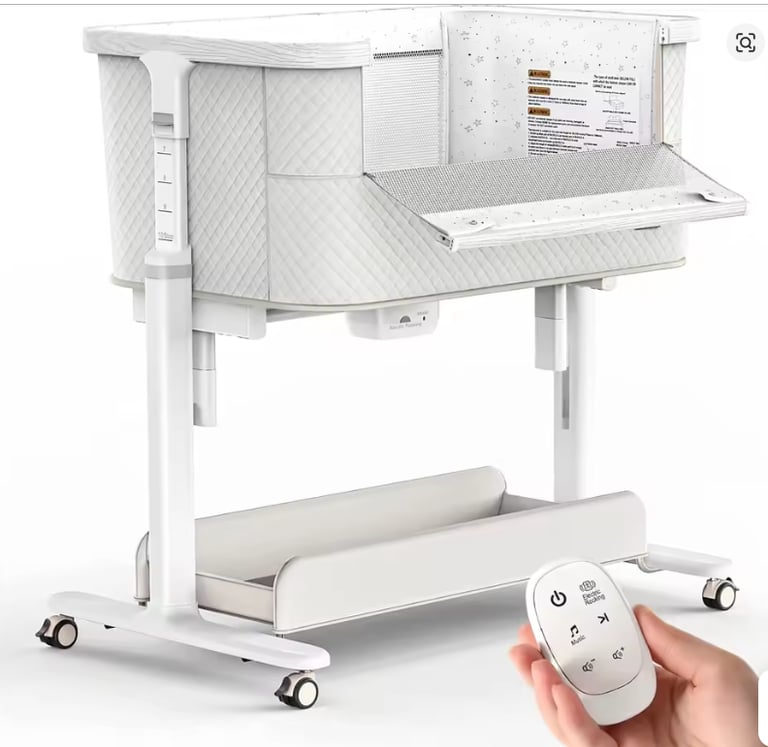 Electric Rocking Baby Bassinet – 3 Motion Auto Sleeper & Bedside Crib ...