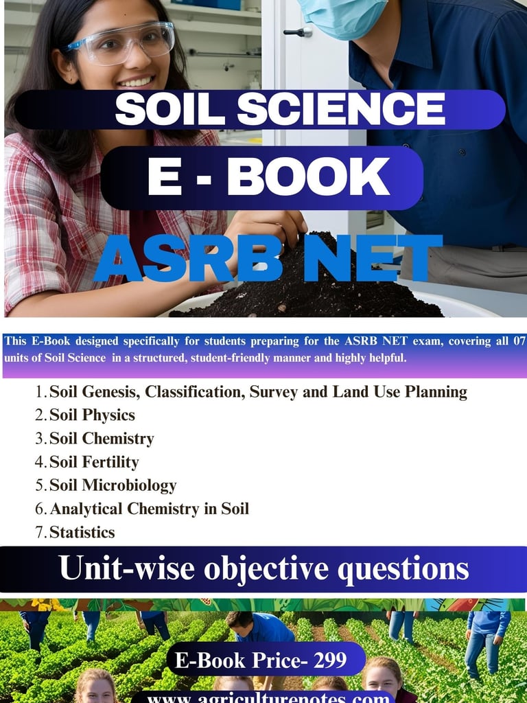 Soil Science ASRB NET NOTES PDF EBOOK 2025 | Agriculture notes