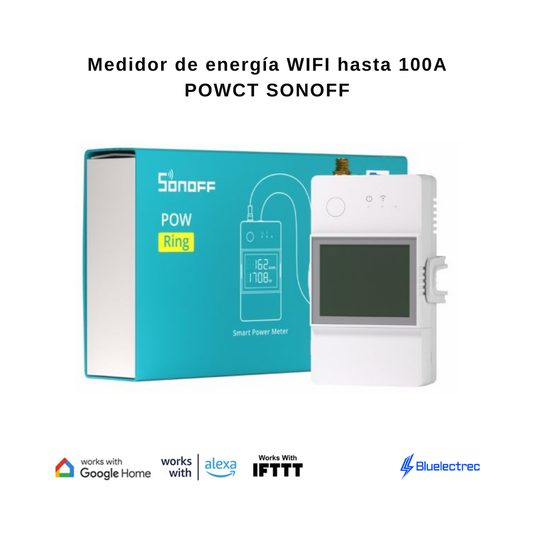 Medidor de energía WIFI hasta 100A POWCT SONOFF | BLUELECTREC
