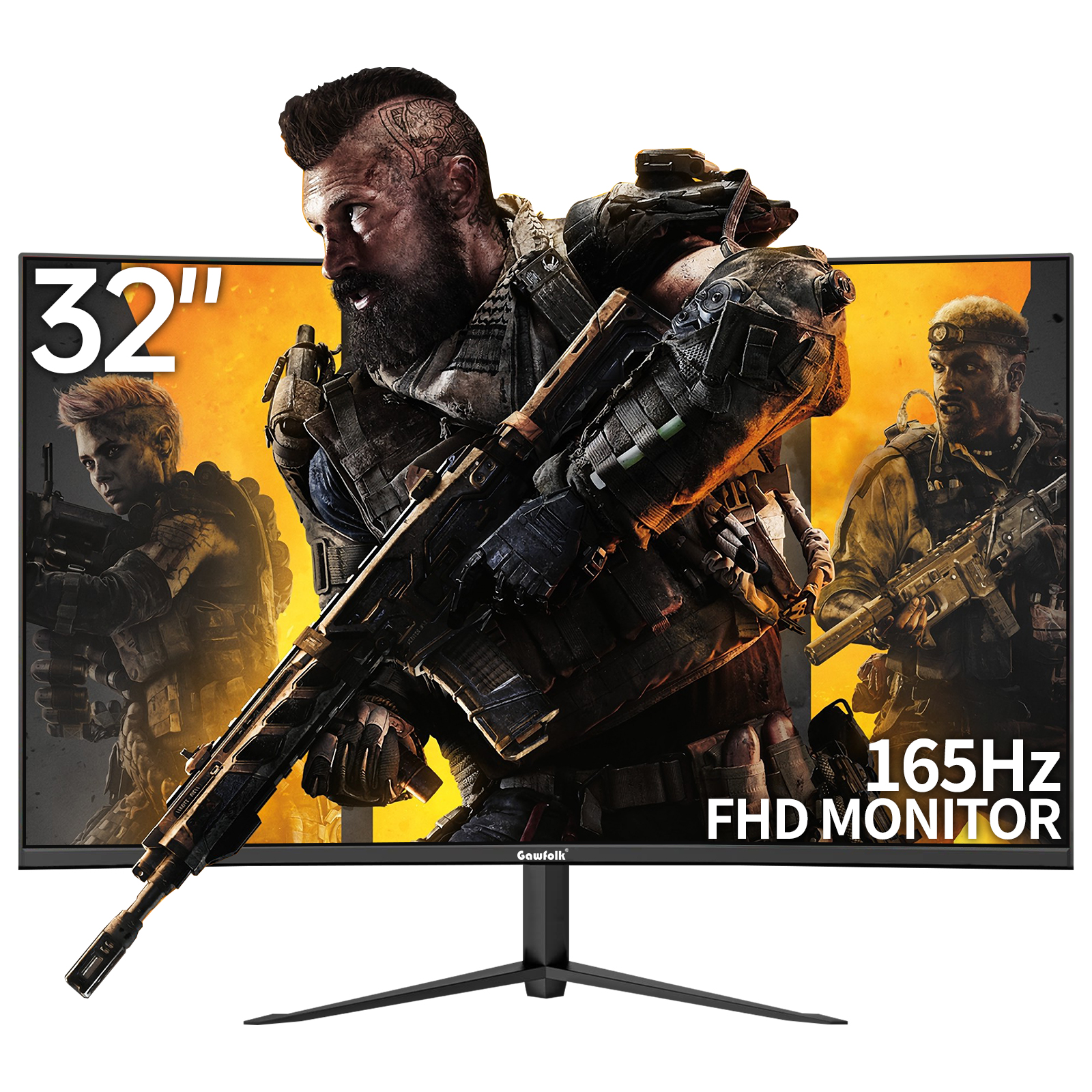 Gawfolk 32" Curved Computer Monitor, 144Hz 165Hz Gaming Display, Full ...