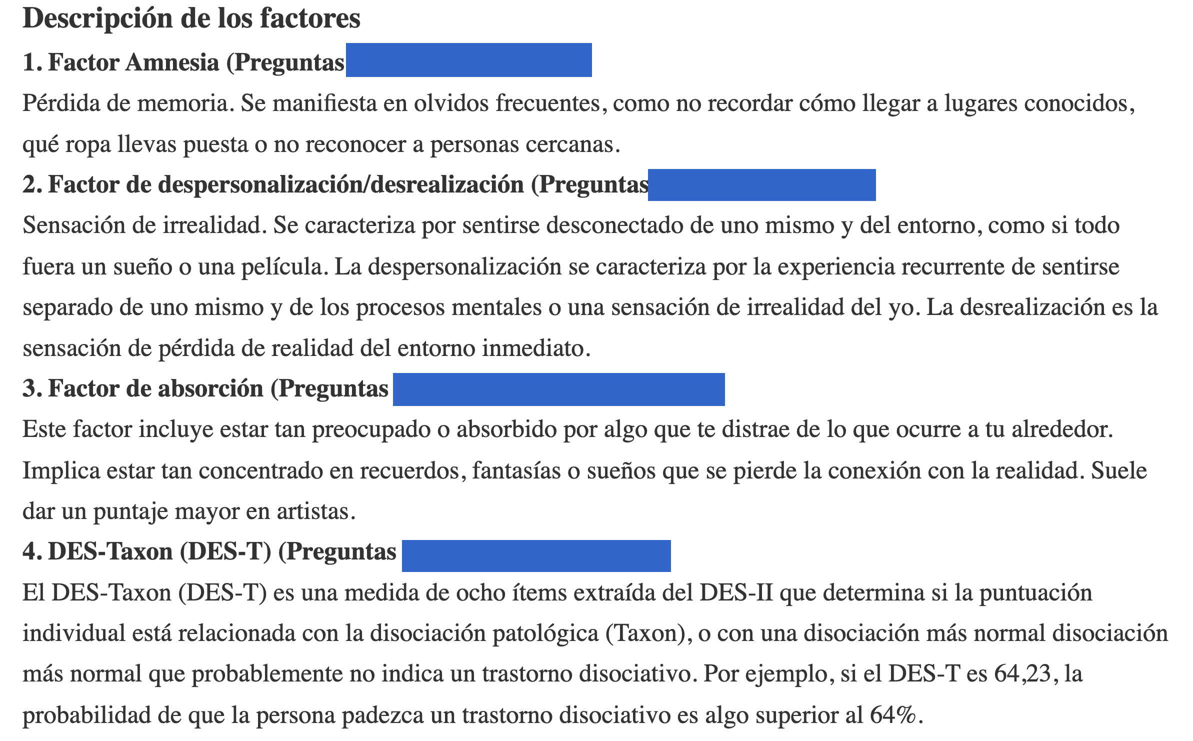 DES II completo- Online y PDF para descargar. | Terapia EMDR Online
