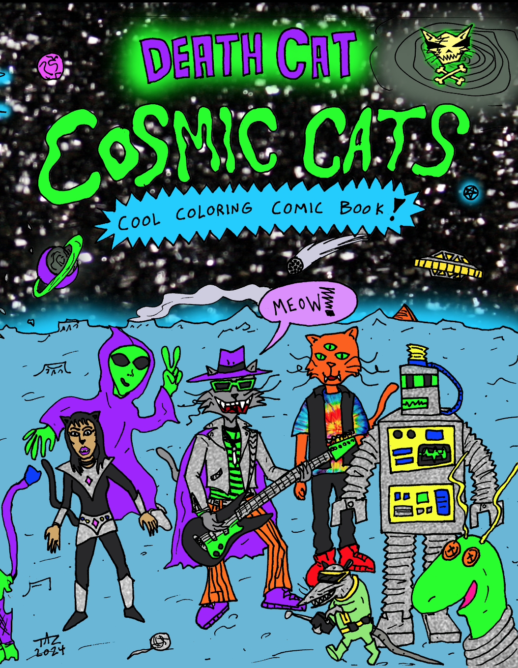 Cosmic Cats Coloring Comic Book | DEATH CAT