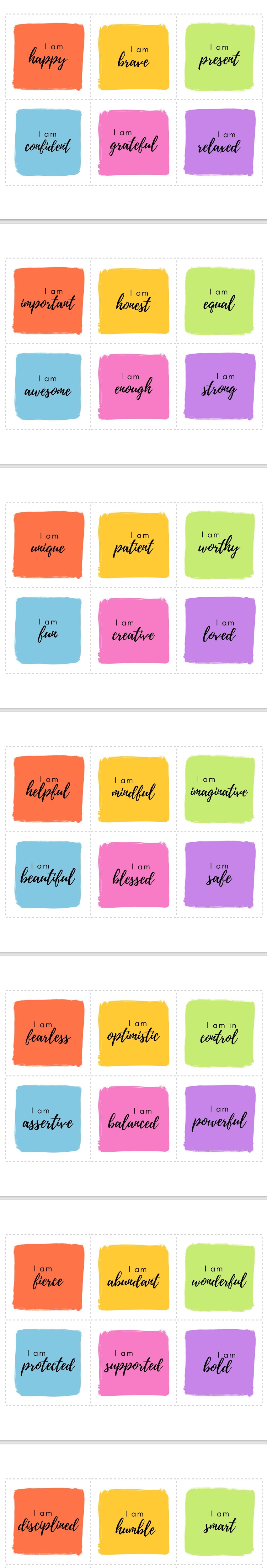 Affirmation Cards | The Preschool Professional