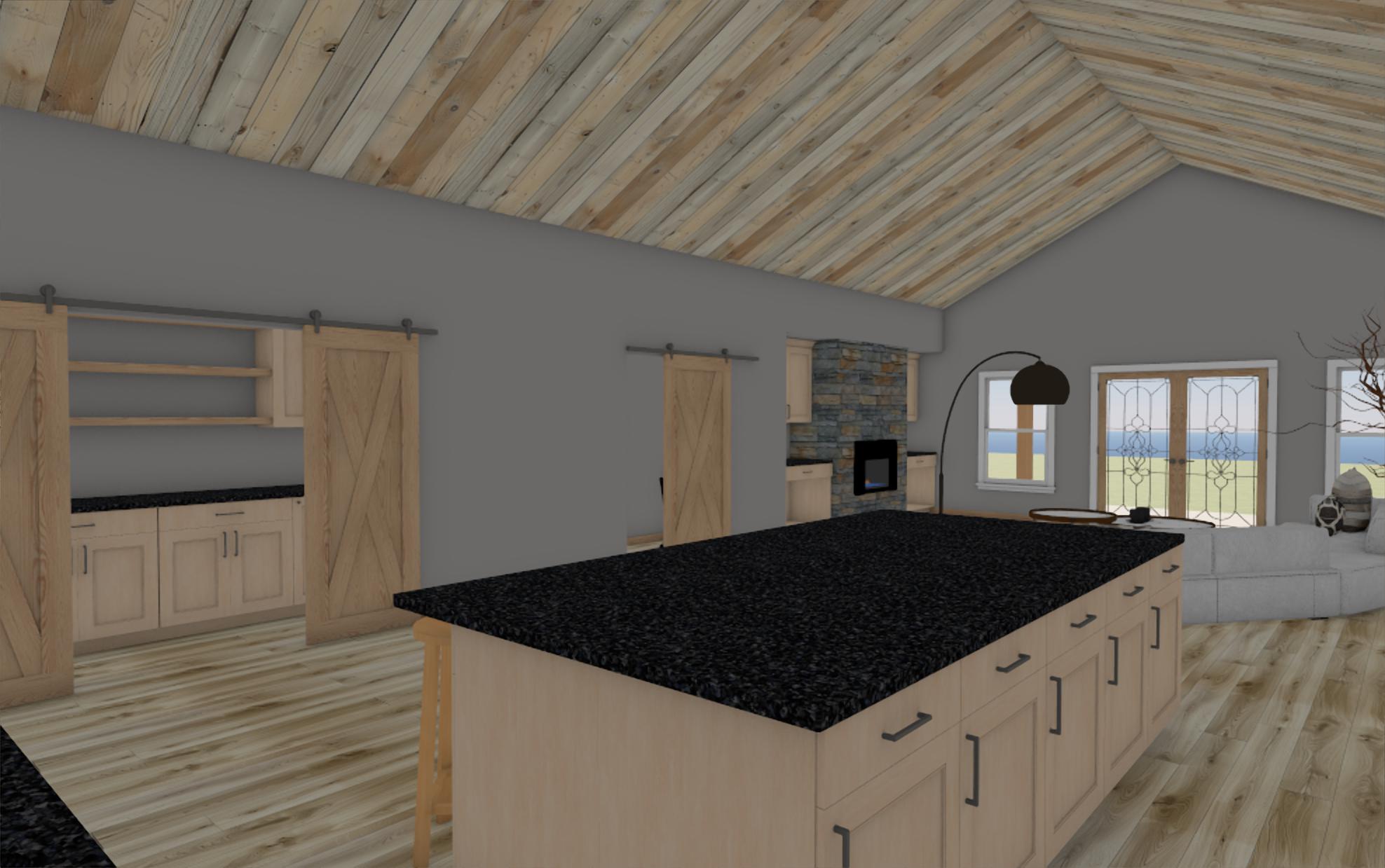 BD055 Country Ranch Home Plan – Vaulted Ceilings, Open Concept Layout ...