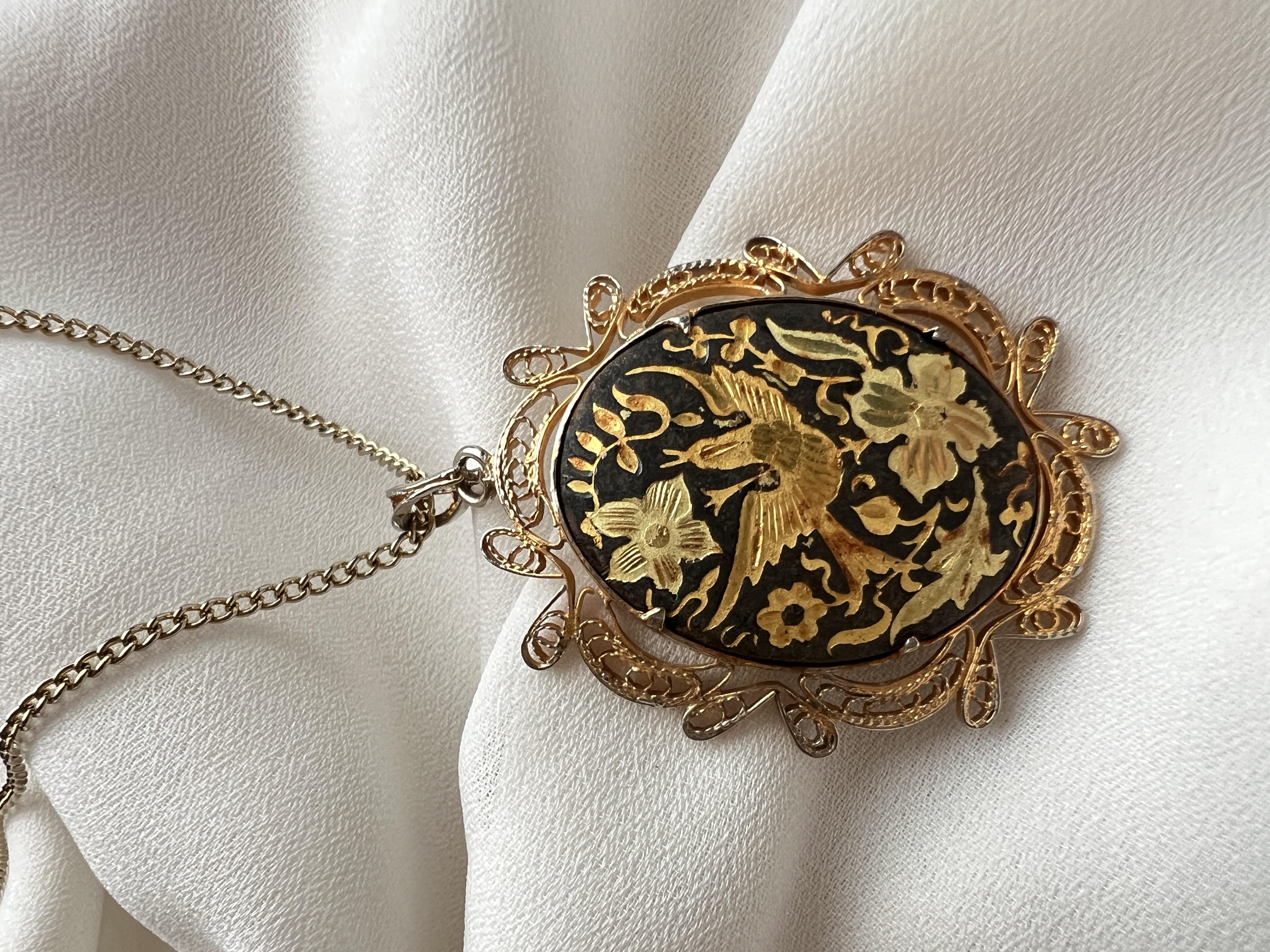 Vintažinis 1960-ųjų damasko stiliaus pakabukas iš Ispanijos (Toledo ...