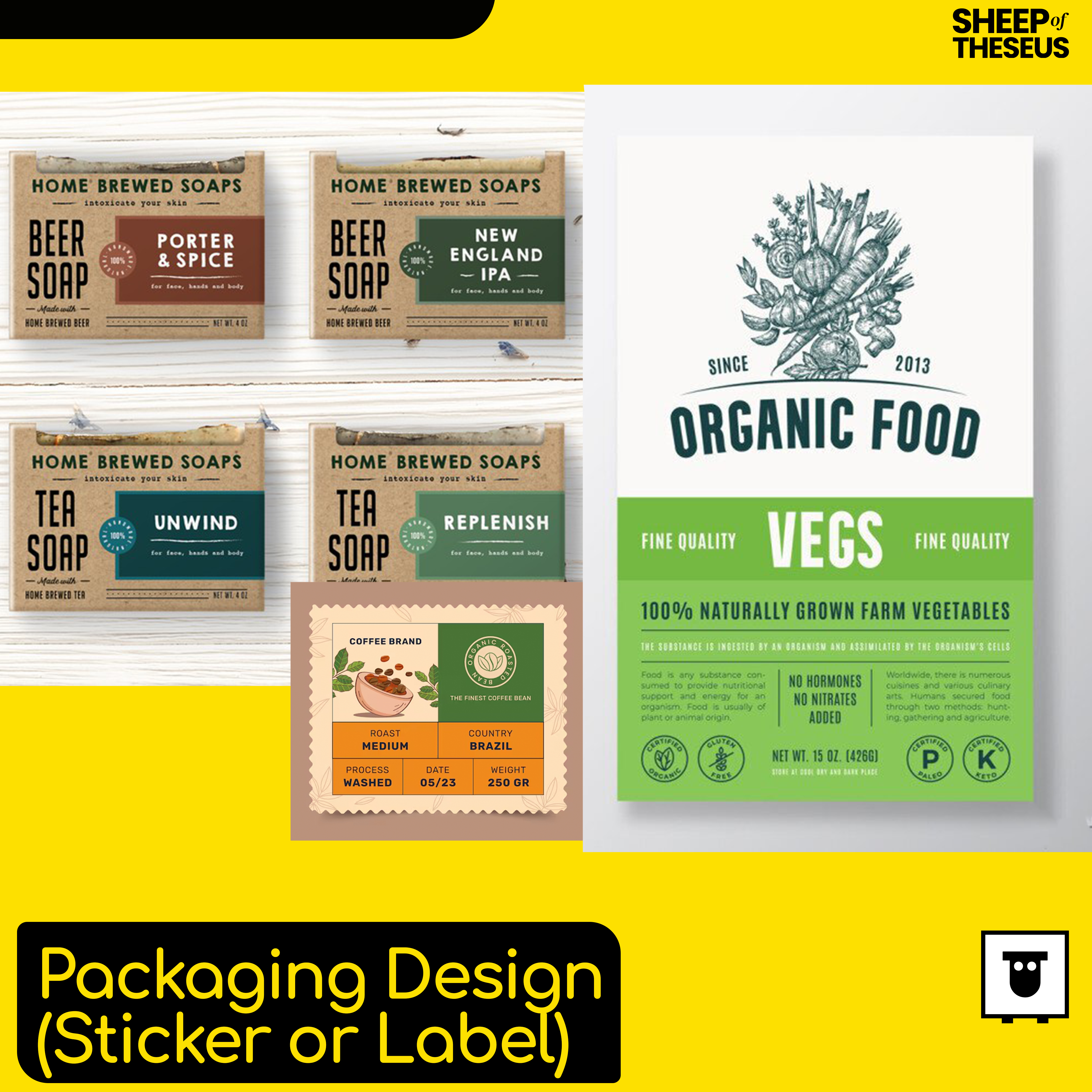 Packaging Design - Sticker or Label | Sheep of Theseus