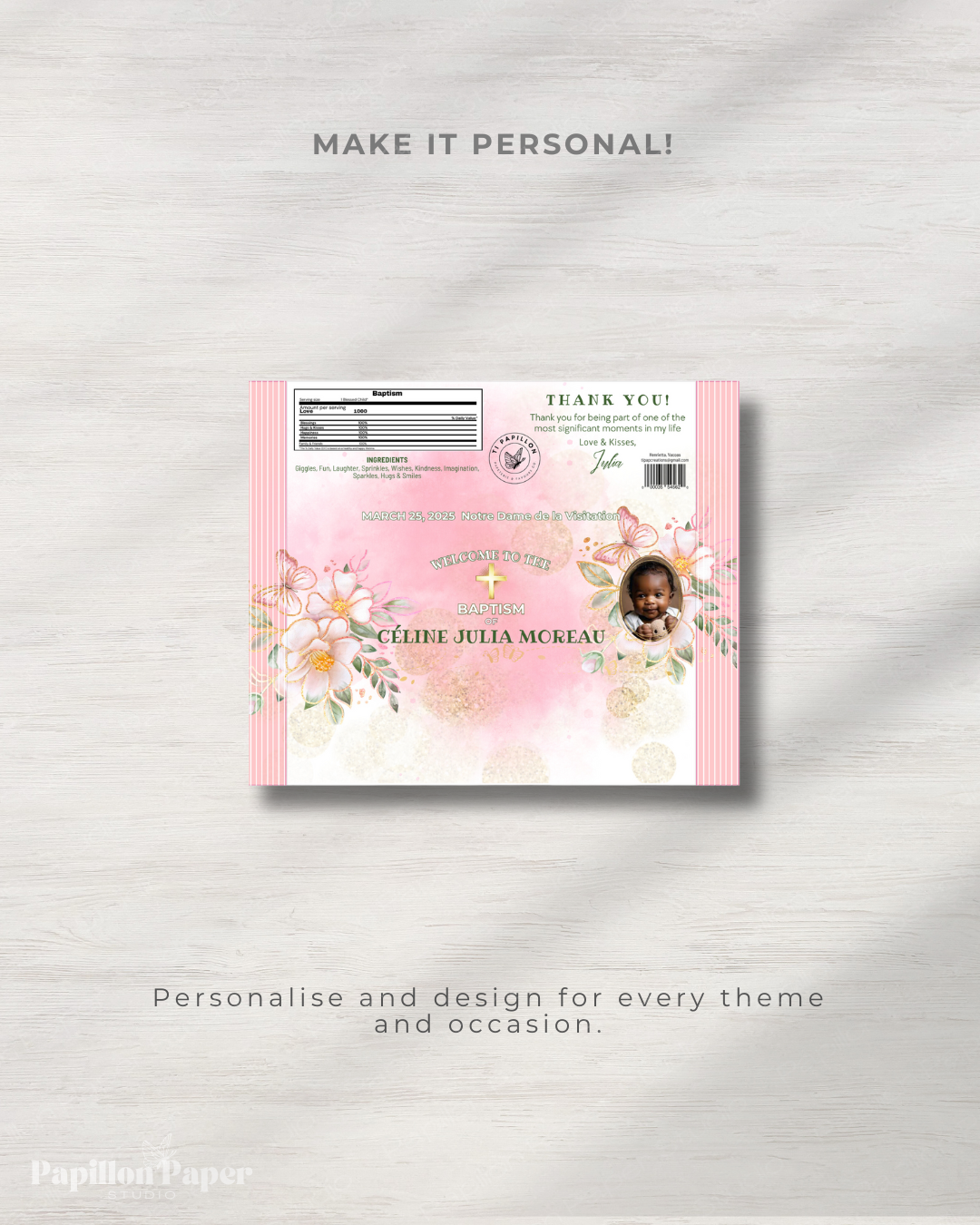 Editable 2-Finger KitKat Wrapper Template | Papillon Paper Studio