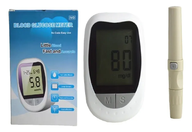 Glucometro Digital Medidor De Glucosa Con 50 Tiras Y 50 Lancetas marca ...