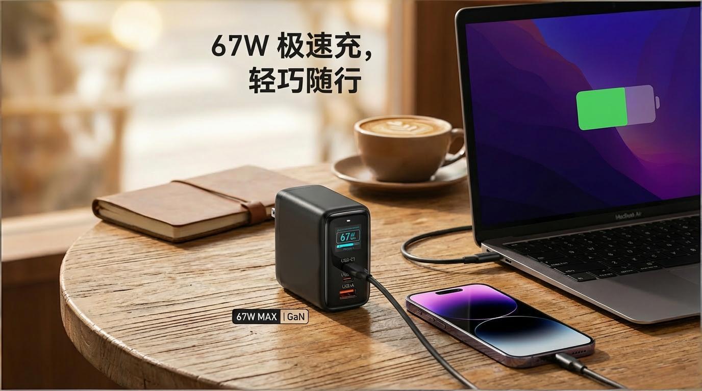 Boombeatz Charger 67W 3 Ports Smart Display | boombeatz