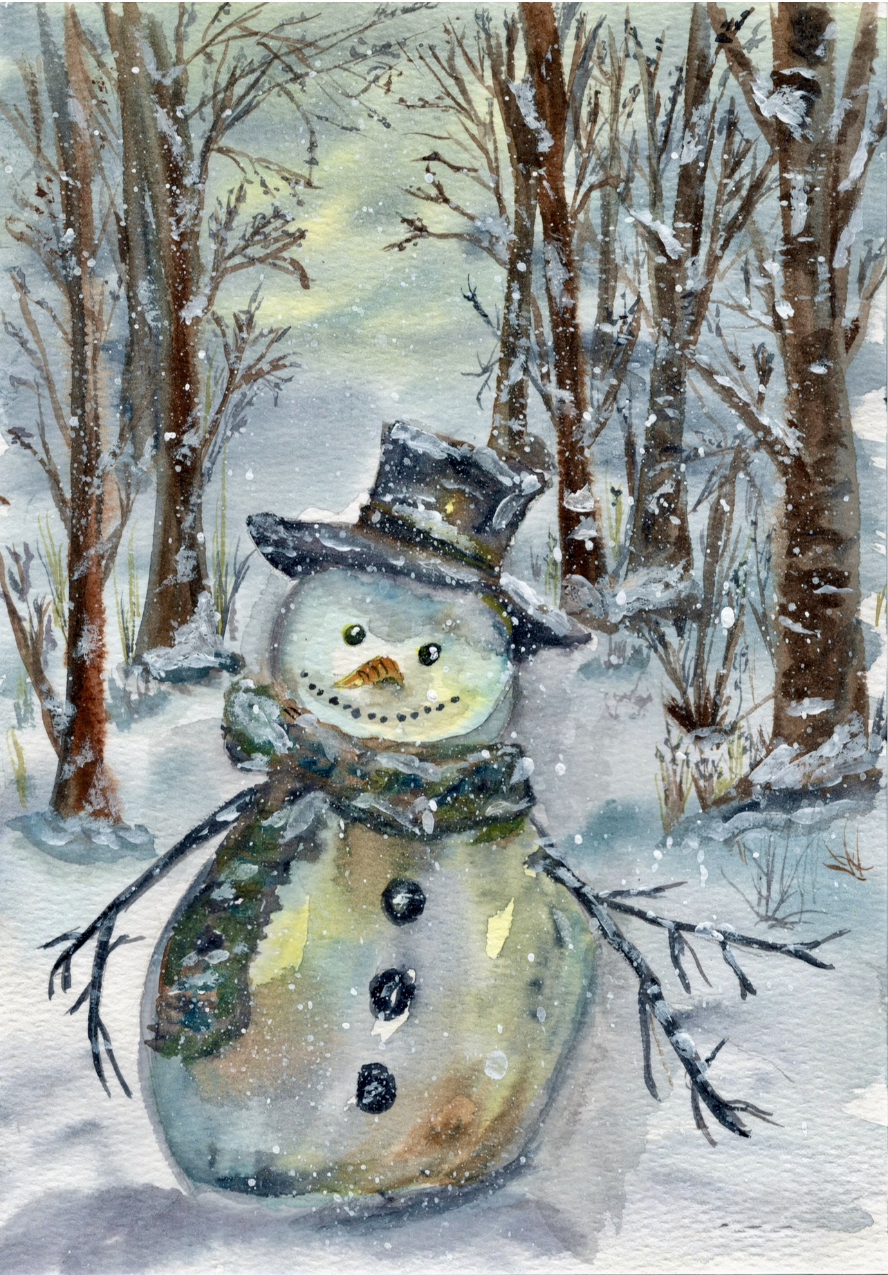 Handmade Snowman Painting | Rhonda Lampton Designs