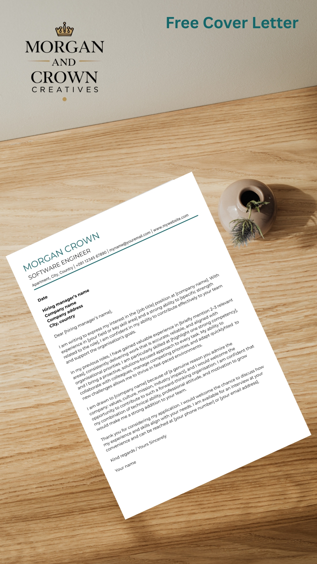 Professional ATS Resume Template (Indigo) + FREE Cover Letter Template ...