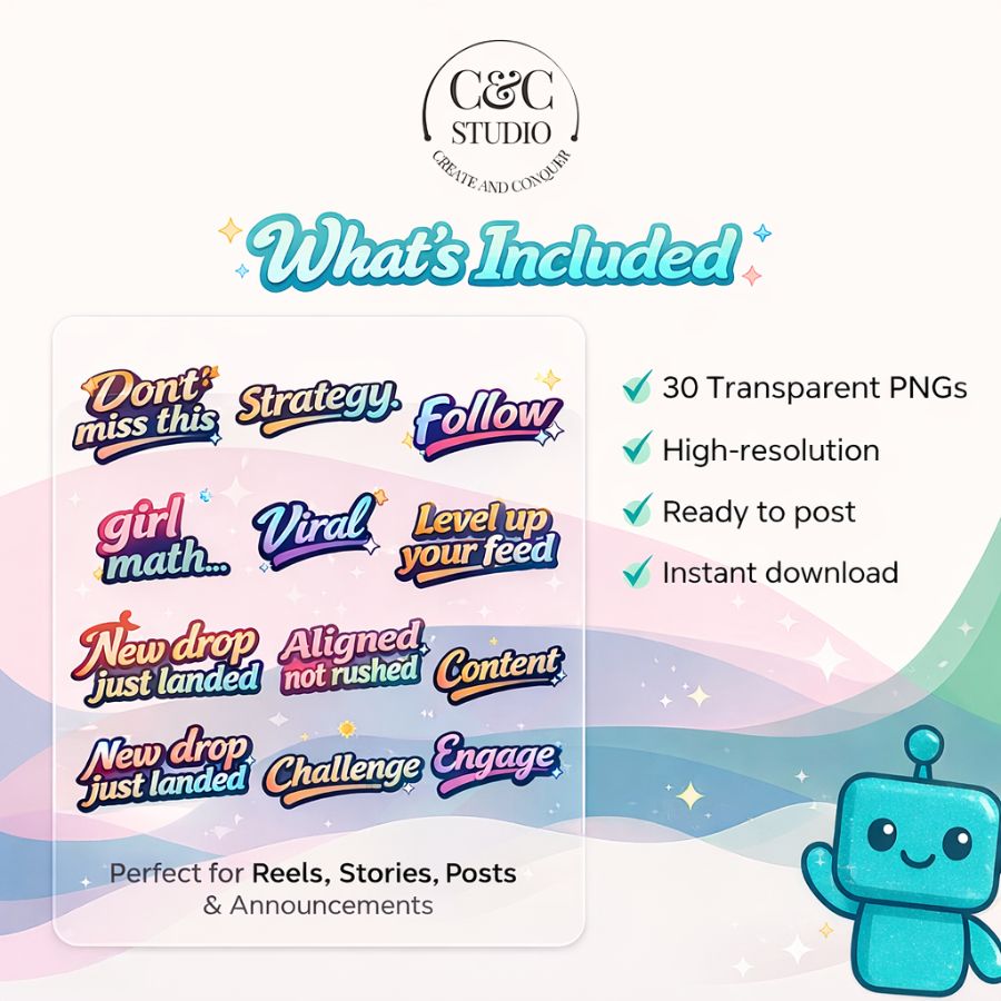 Stop the Scroll Mini Word Art Bundle · 30 Transparent PNGs | Create and ...